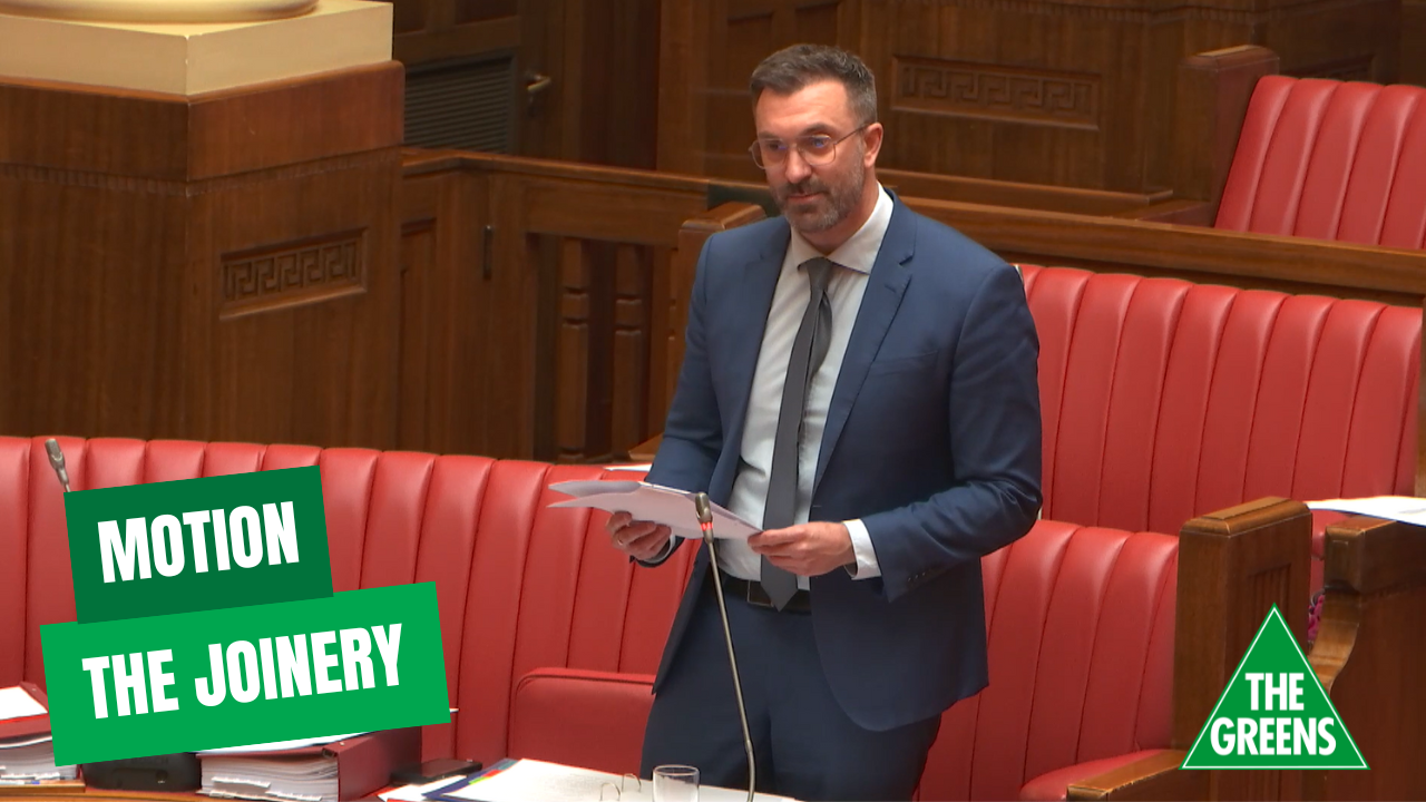 Motion: The Joinery - Robert Simms MLC