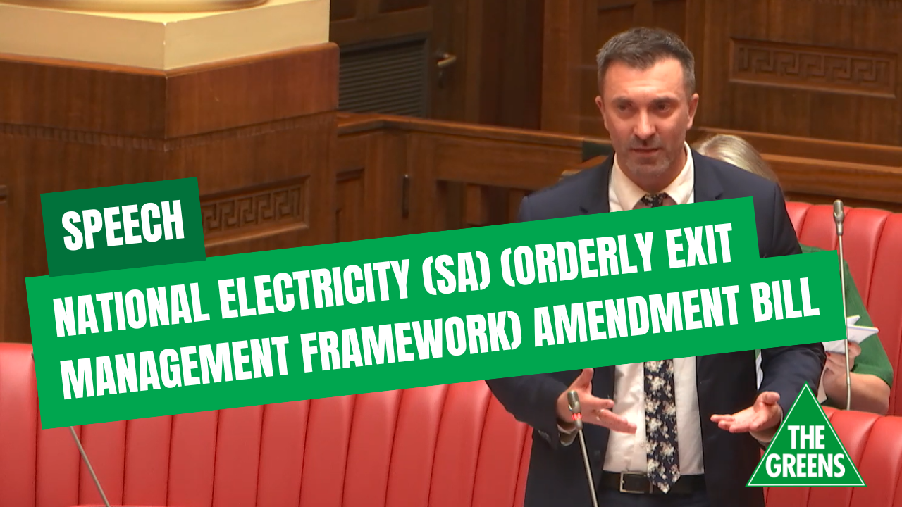 Speech: National Electricity (South Australia) (Orderly Exit Management Framework) Amendment ...