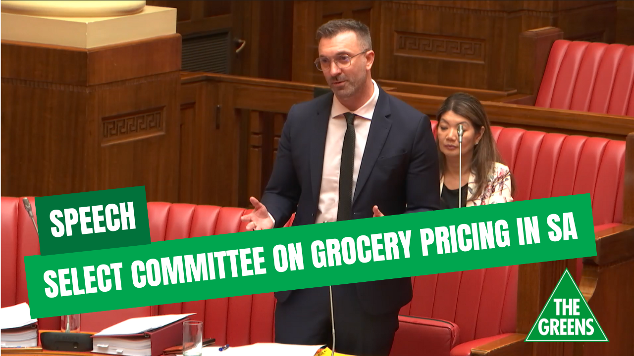 Speech: Select Committee on Grocery Pricing in SA report - Robert Simms MLC
