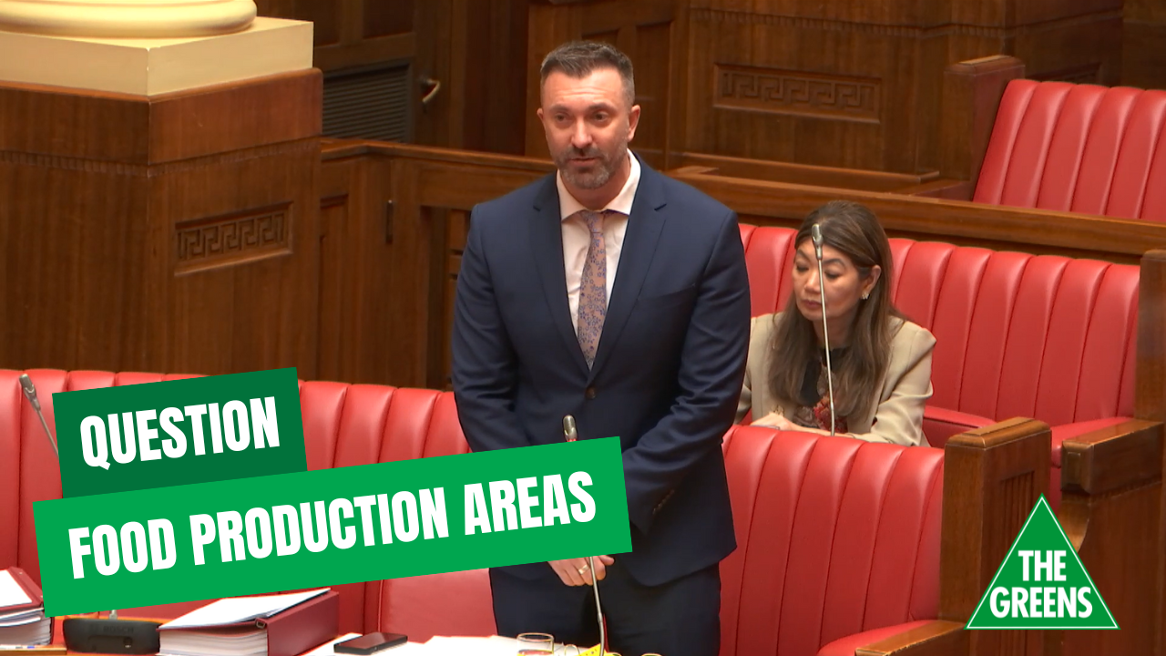 Question: Food Production Areas - Robert Simms MLC