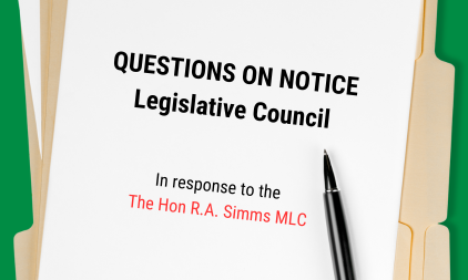 Questions on Notice - Robert Simms MLC