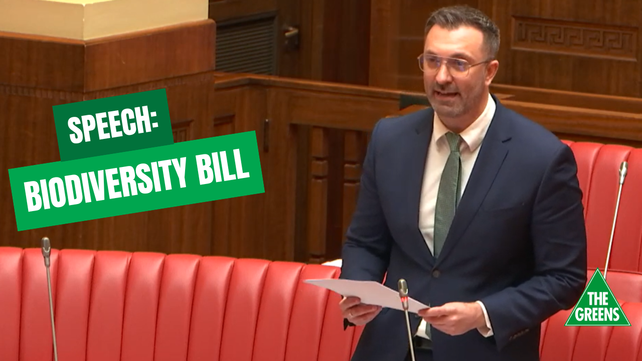 Speech: Biodiversity Bill - Robert Simms MLC