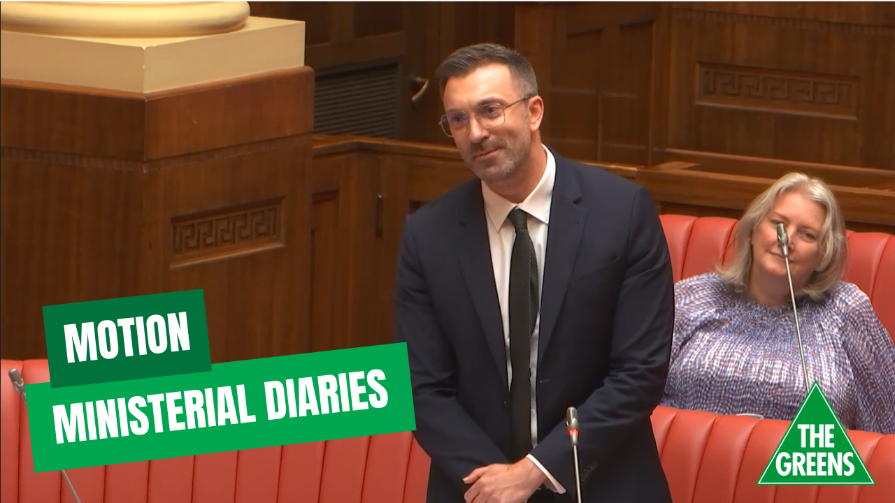 Motion: Ministerial Diaries - Robert Simms MLC
