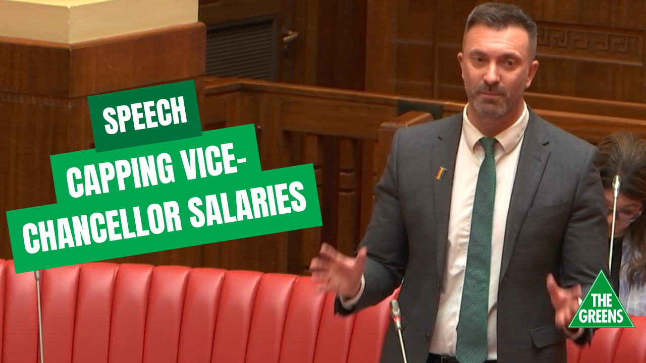 Speech: Capping Vice Chancellor Salaries - Robert Simms MLC