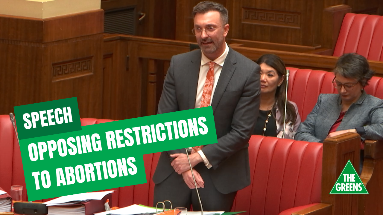 Speech: Opposing Restrictions to Abortion Access - Robert Simms MLC