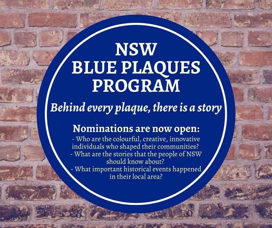 Nominate now - NSW Blue Plaques program - Roy Butler MP