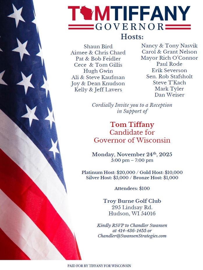 Reception for Tom Tiffany - Republican Party of St. Croix County