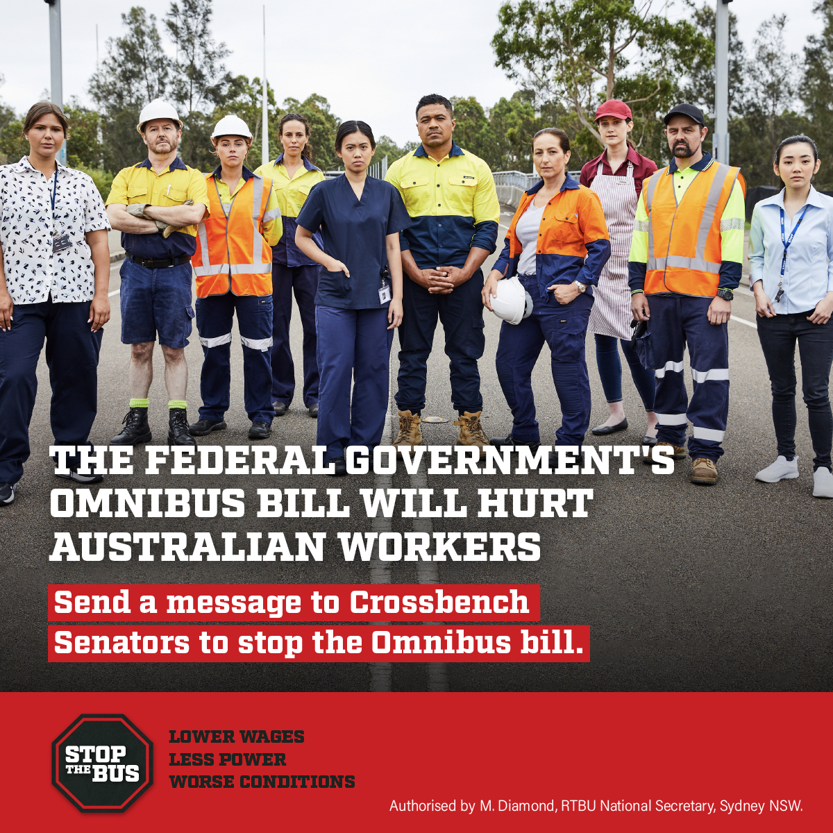 Workers stop the bus - RTBU