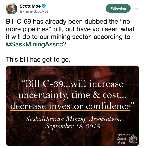 Bill C-69 Has to Go - Saskatchewan Party