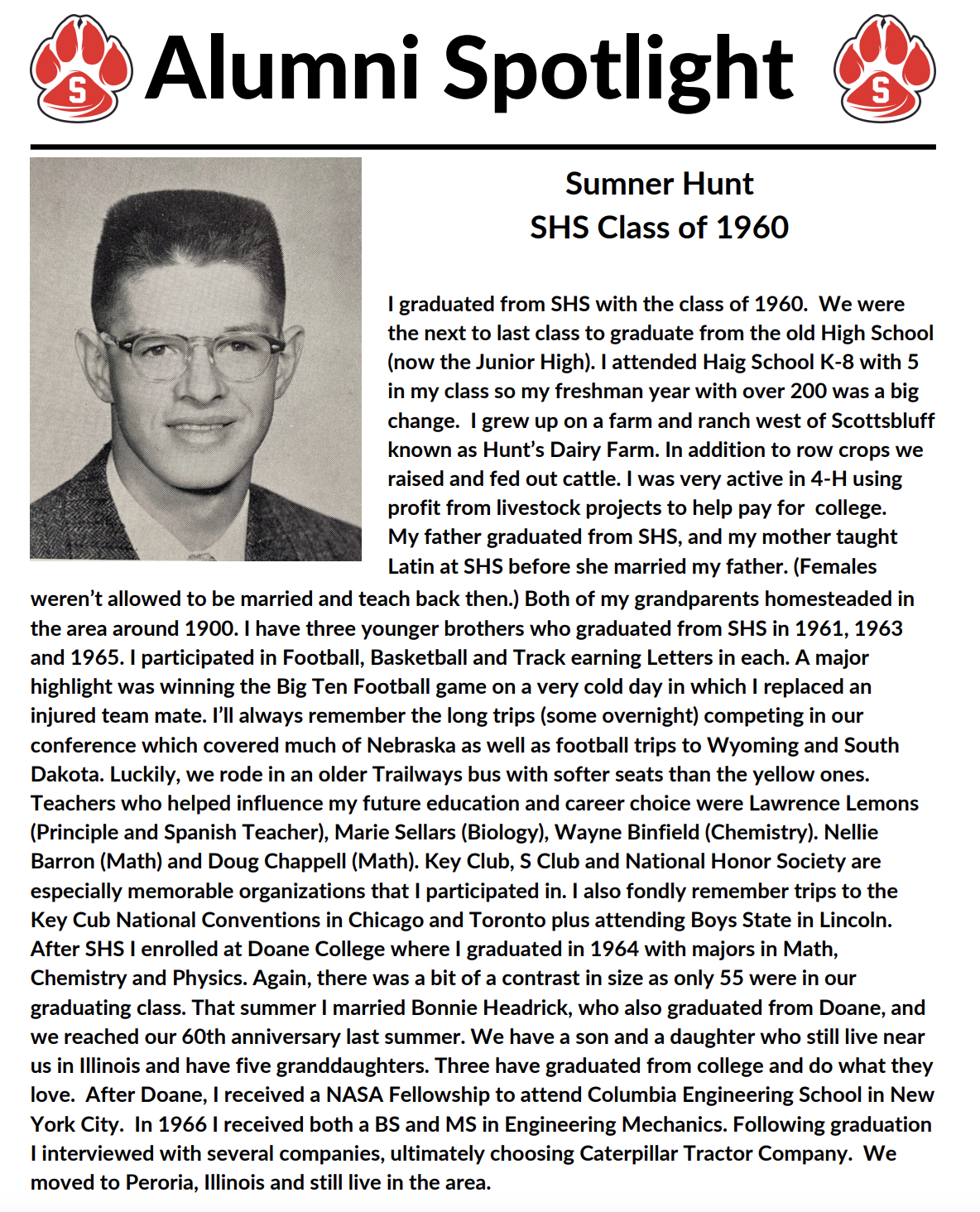 Sumner Hunt, SHS Class of 1960 - Scottsbluff Schools Alumni and Friends
