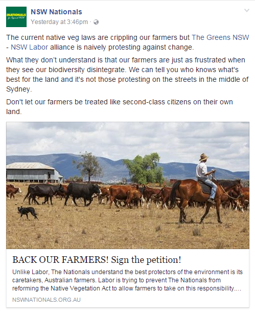 National Party flip-flops on the Native Vegetation Act - Shooters ...