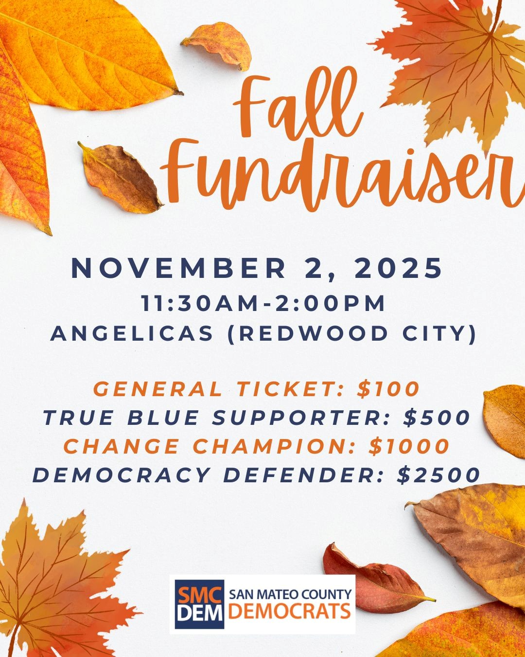 Fall Fundraiser - San Mateo County Democratic Party