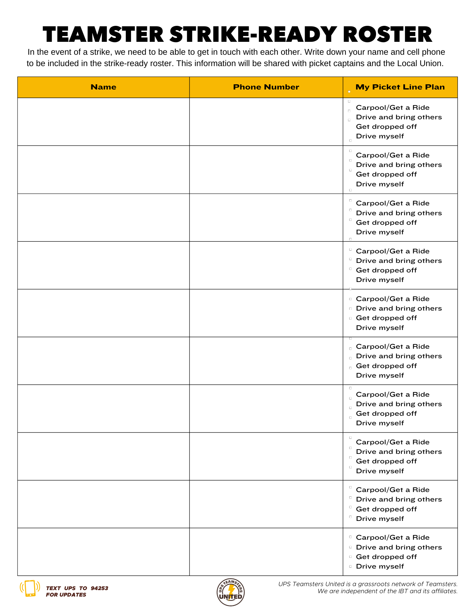 UPS Strike Preparation Toolkit