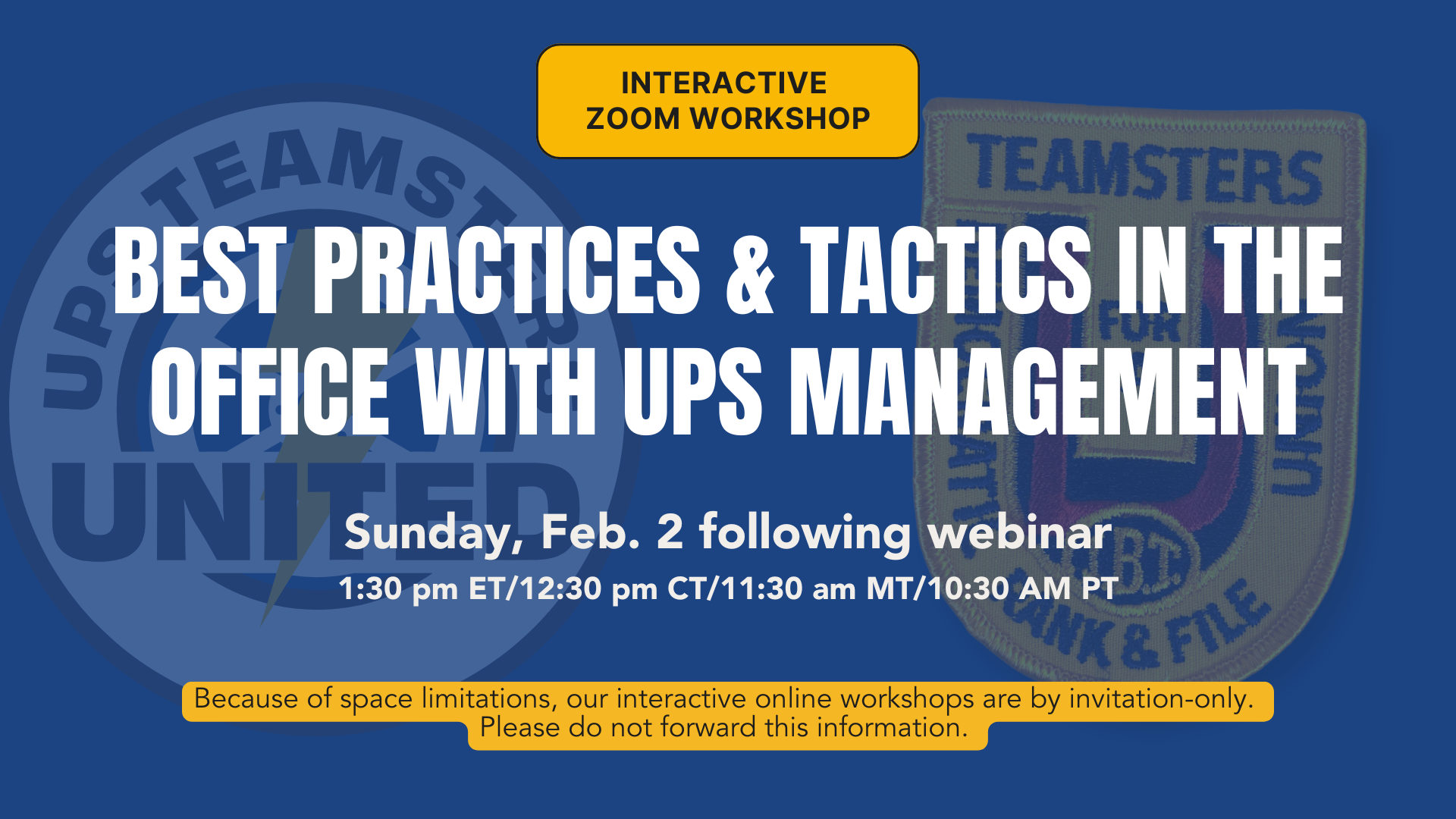 Register: UPS Interactive Zoom Workshop