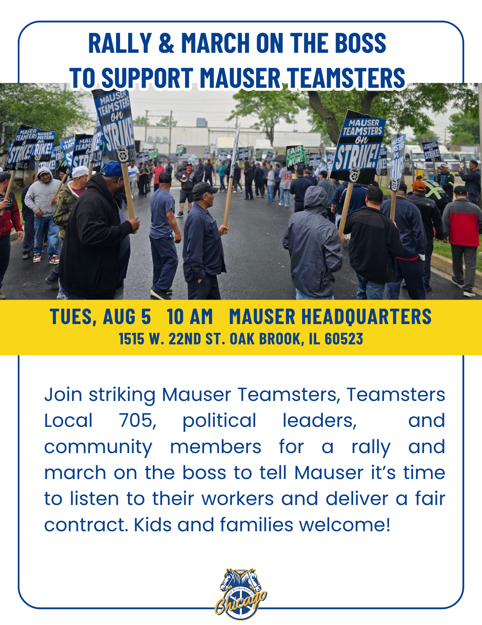 Stand in Solidarity With Mauser Teamsters, Tues Aug 5