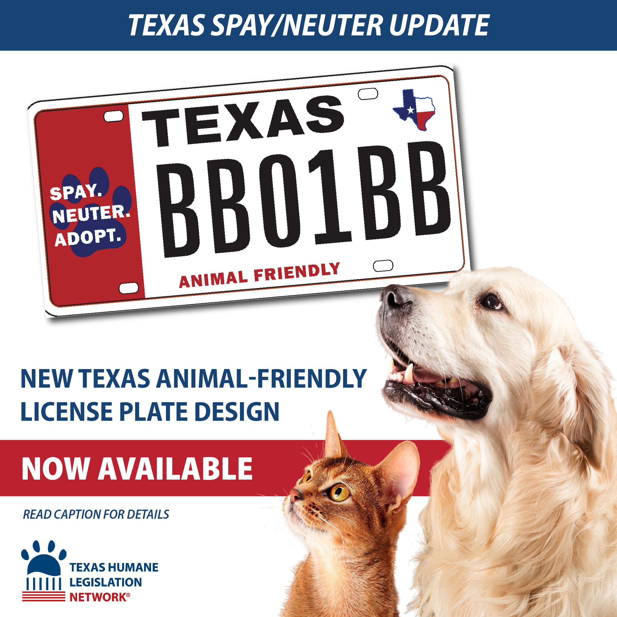 New Texas Animal-Friendly License Plate Design is Now Available - Texas Humane Legislation Network