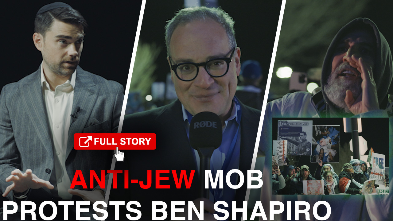 Crowd of anti-Israel protesters try to disrupt Ben Shapiro event in ...