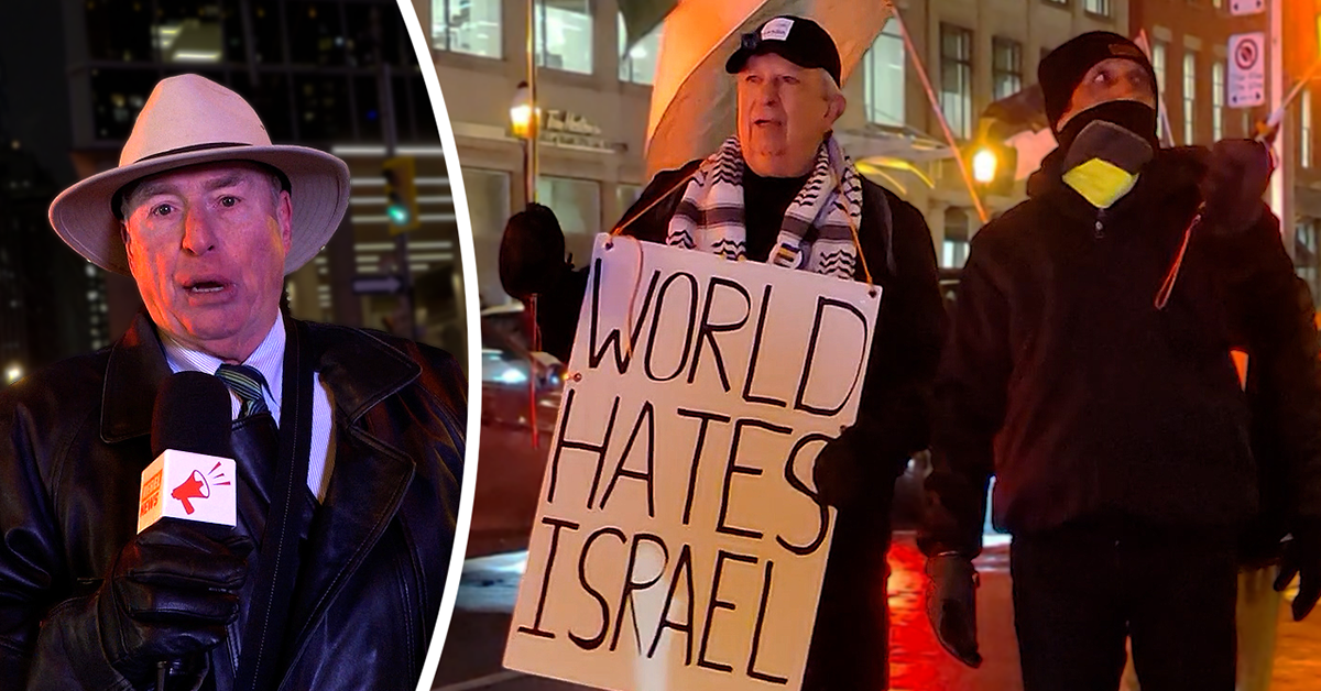 Anti-Israel protesters attempt to block street outside Toronto Munk ...