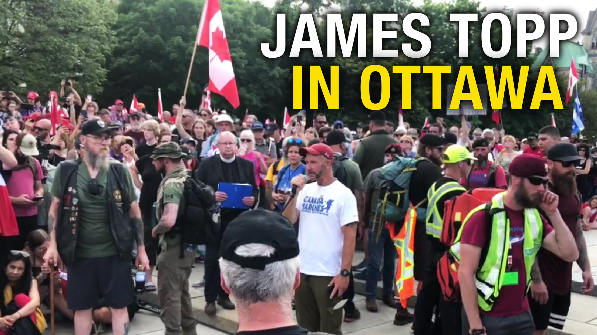 WATCH: James Topp gives emotional speech after arriving at National War ...