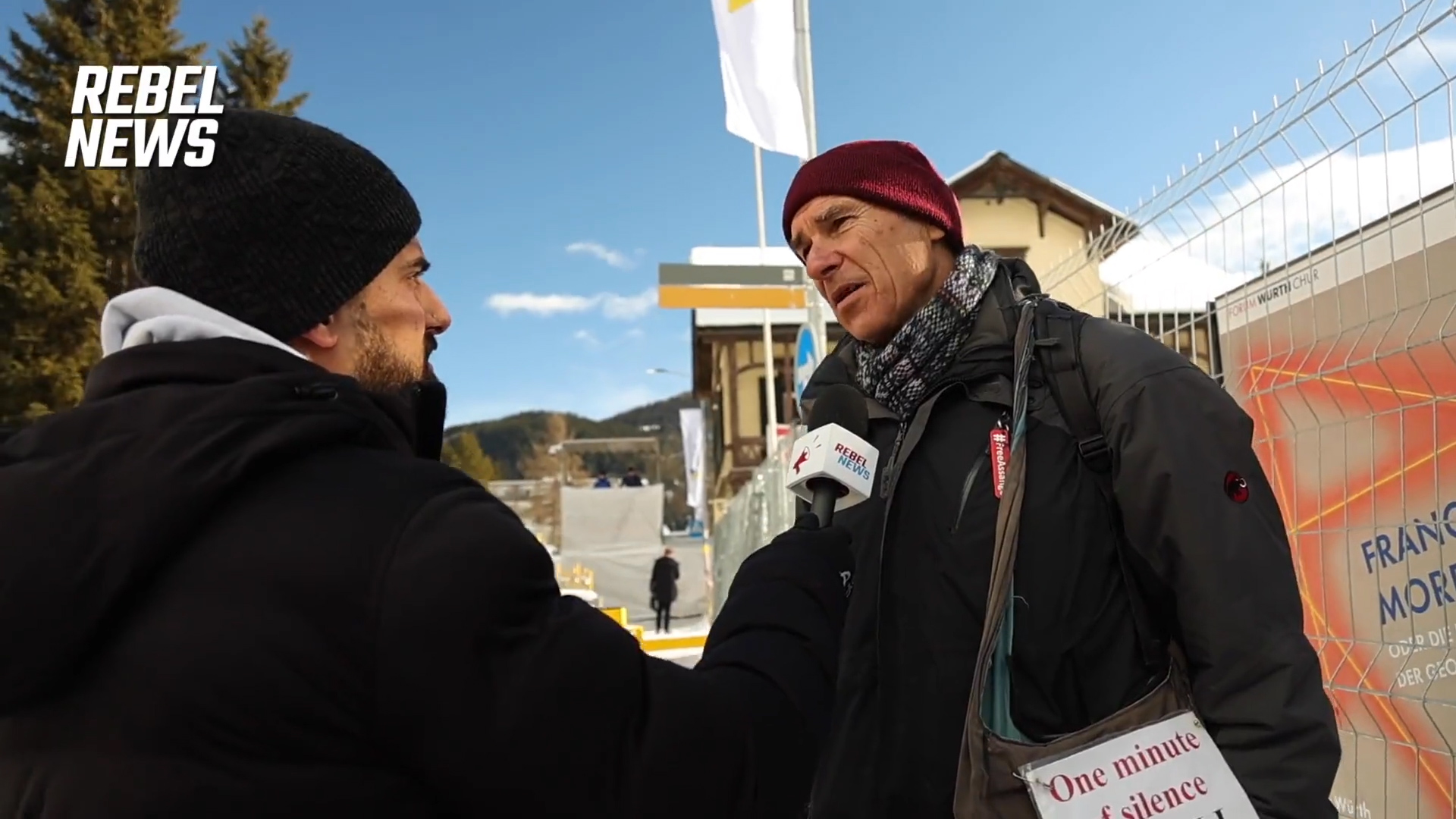 Police move on a lone anti-WEF protester in Davos - Rebel News