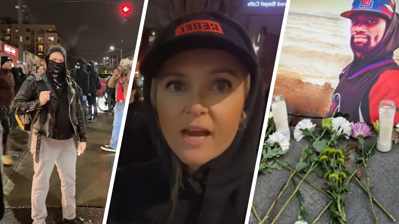 Antifa protesters accost Rebel reporter Katie Daviscourt - Rebel News