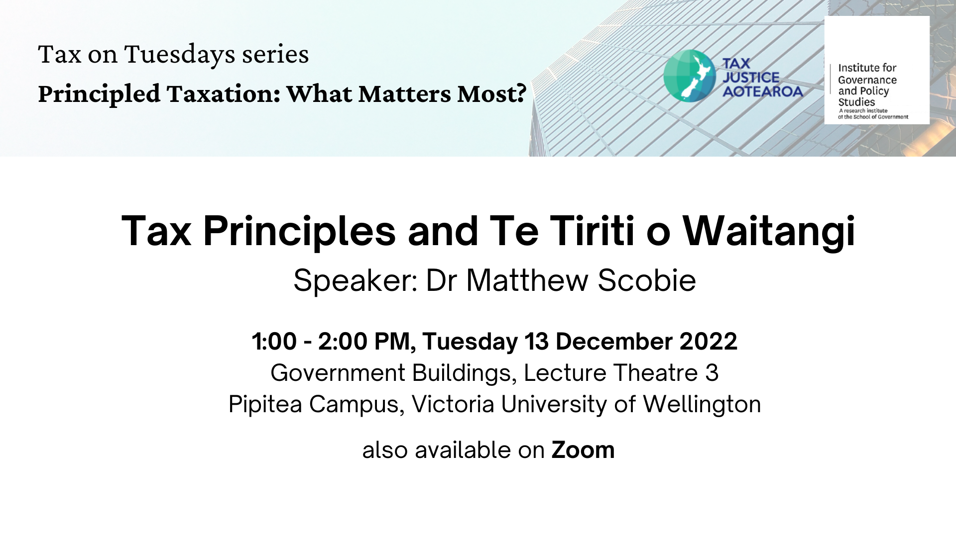 Tax Principles and Te Tiriti o Waitangi - Tax Justice Aotearoa