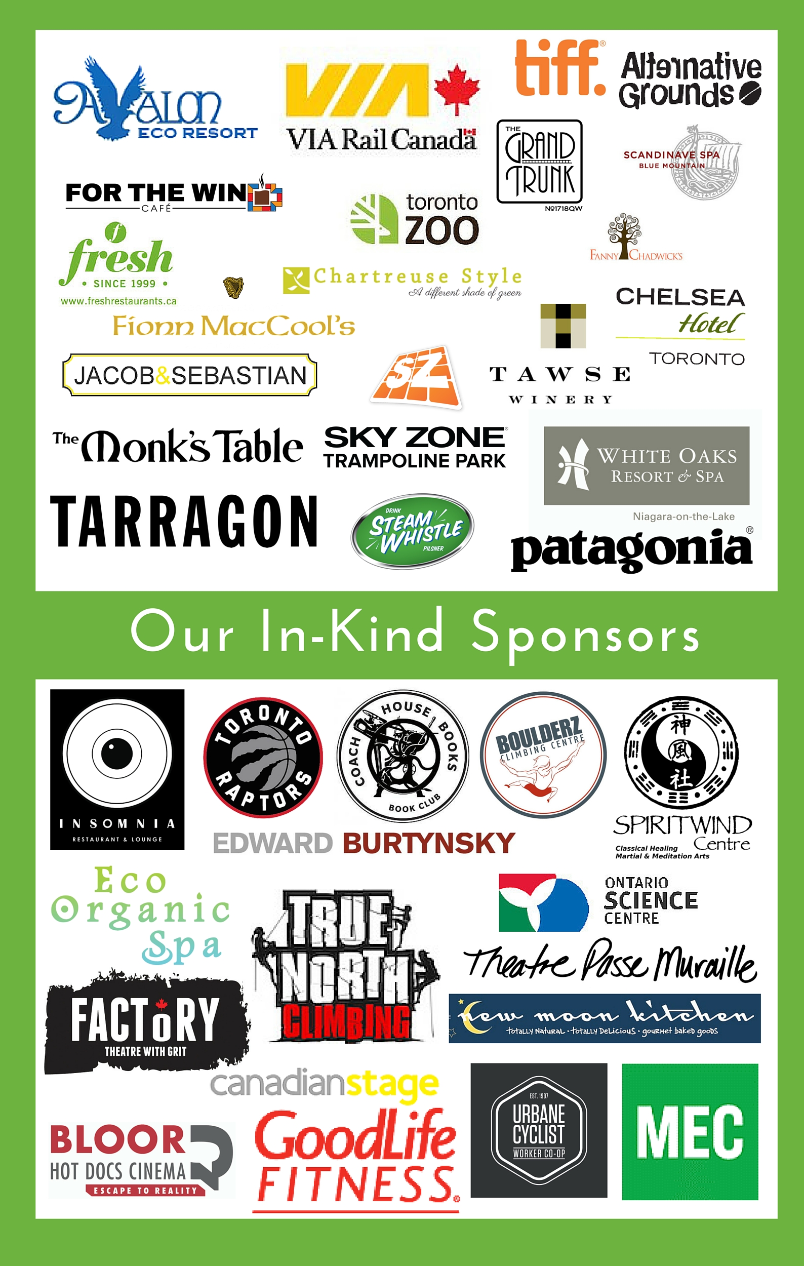 Thank You to Our Sponsors - Toronto Environmental Alliance