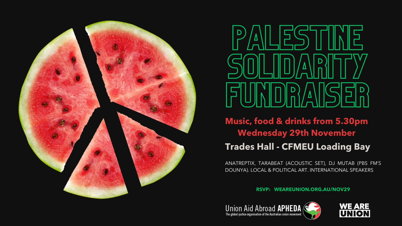 Palestine Solidarity Fundraiser - We Are Union VTHC