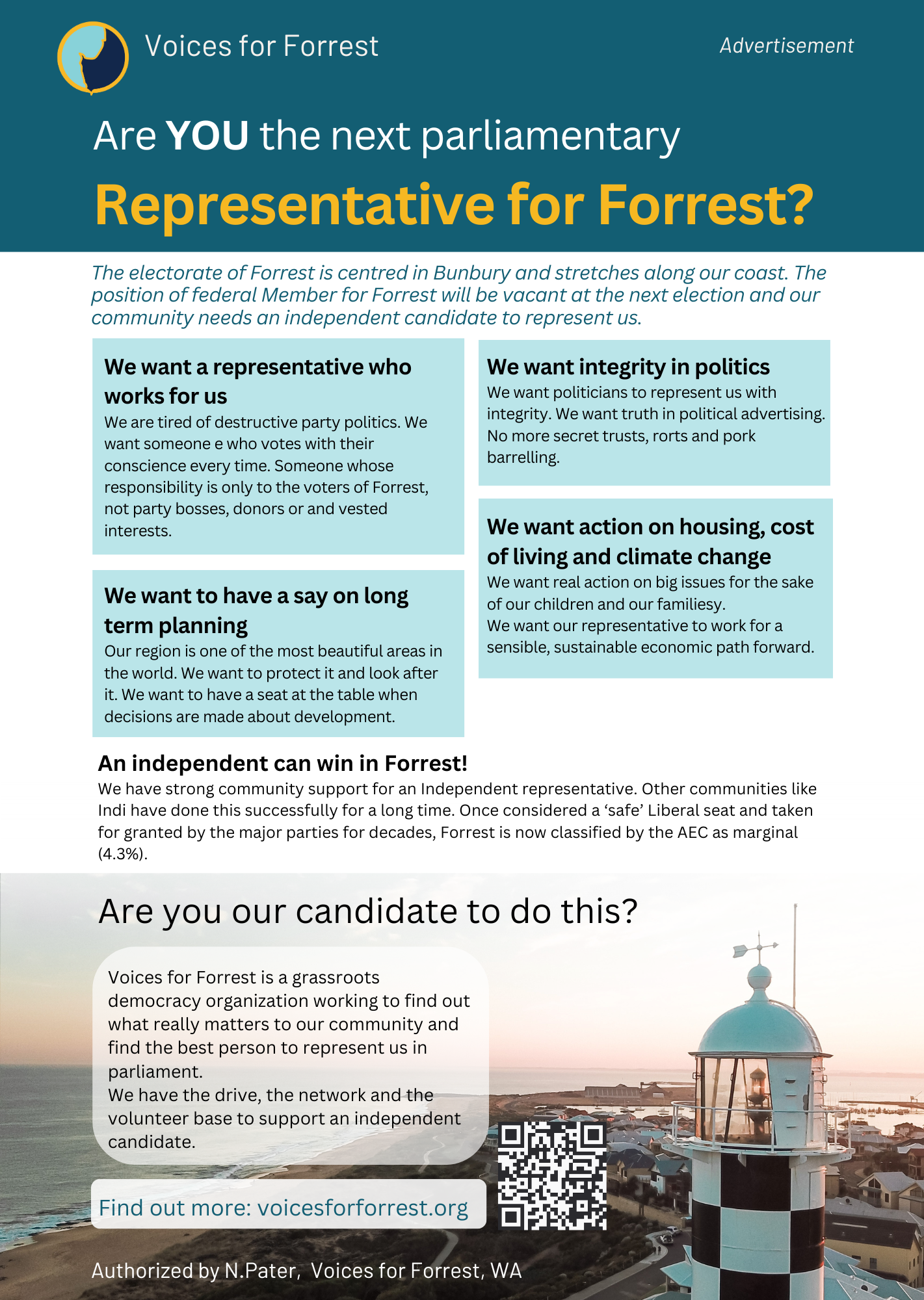 In the press: Are YOU the next representative for Forrest? - Voices For ...