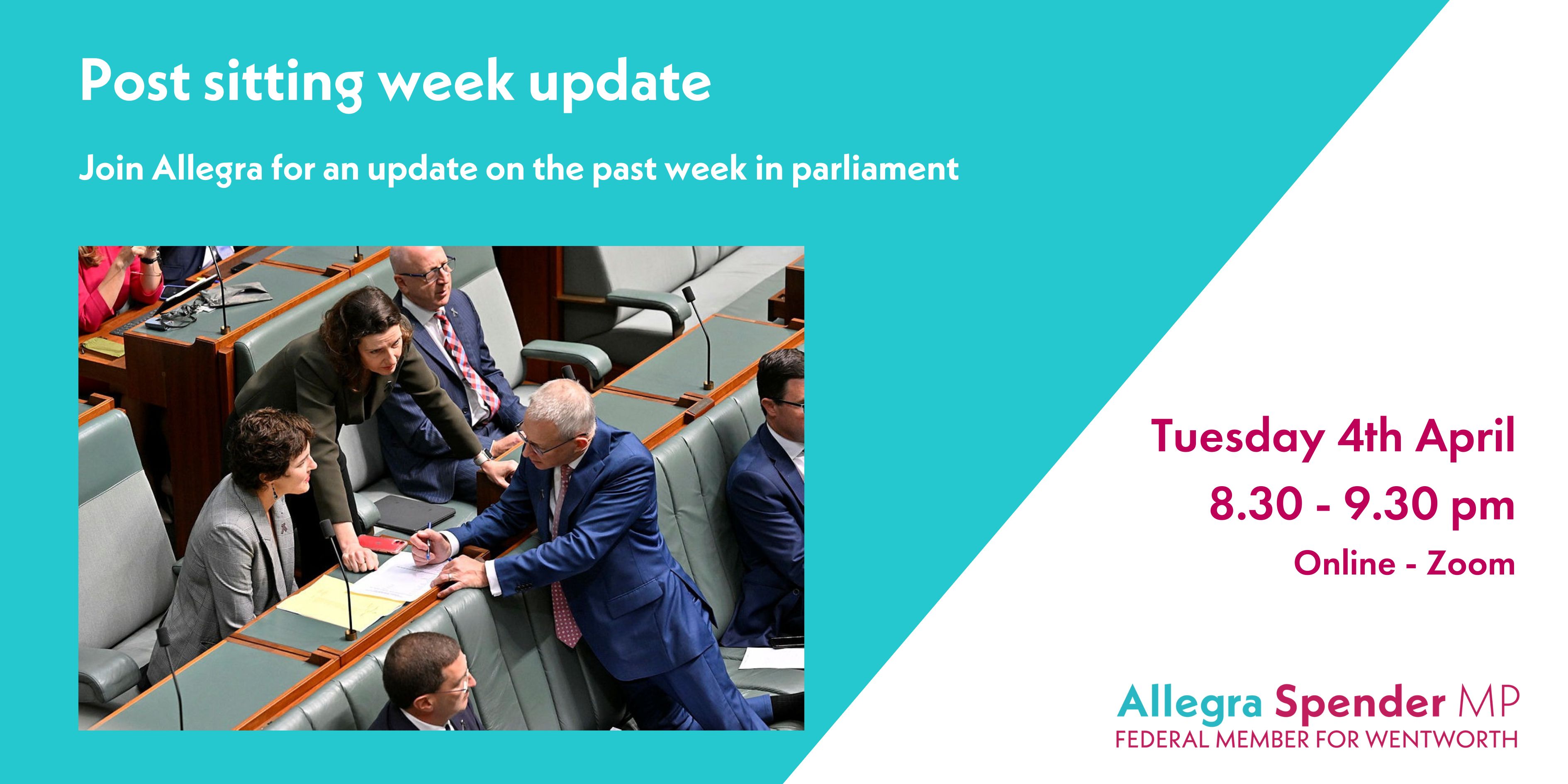 Post Parliament Sitting week Update - 2022 - Allegra Spender