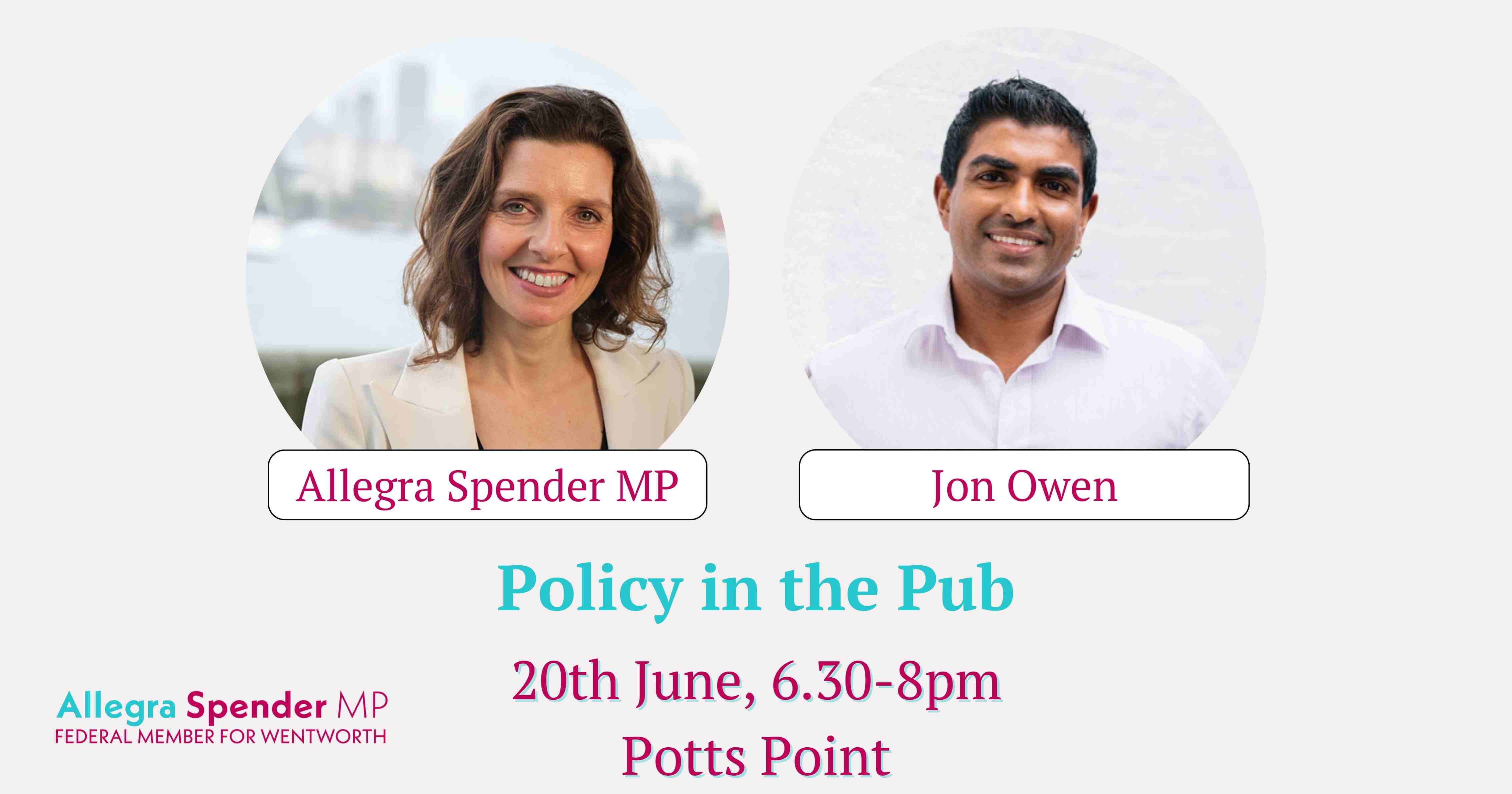 Policy in the Pub in Potts Point- Allegra Spender 2023