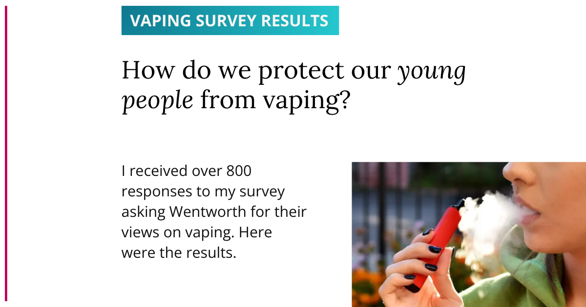 Vaping Survey Results - Allegra Spender - WENTWORTH'S INDEPENDENT MP